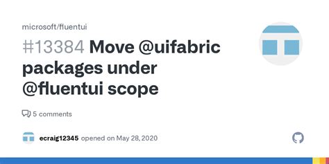 Move Uifabric Packages Under Fluentui Scope · Issue 13384