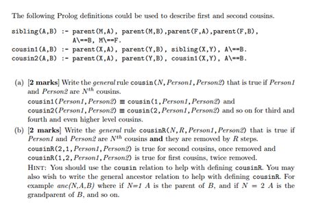 Solved Assume The Prolog Knowledge Base Contains A Set Of