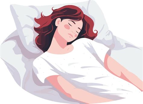 Uma Garota Dormindo Na Cama Ilustração De Fundo Branco Estilo Mínimo De