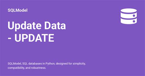 更新数据 Update Sqlmodel Sqlmodel 中文