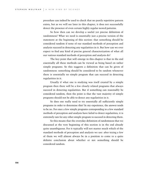 Defining The Notion Of Randomness A New Kind Of Science Online By Stephen Wolfram Page 556