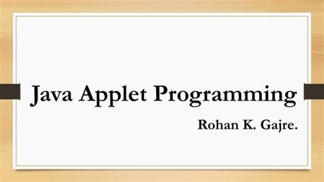 Java Applet Pptx Programming Languages Computing