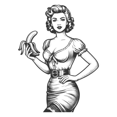 Pin Up Girls Black And White Vector Images Over 2 500