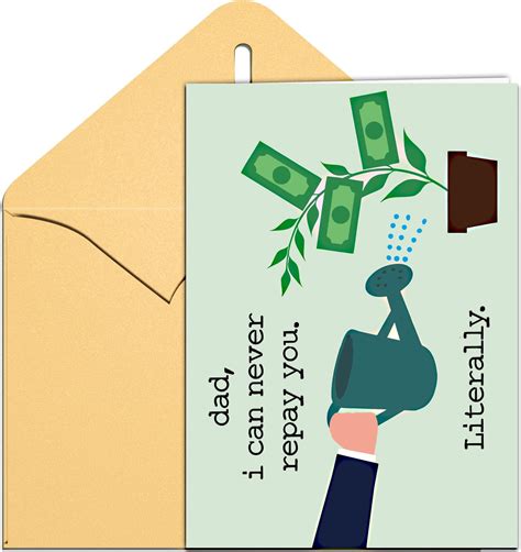 Chichonn Funny Fathers Day Card Dad I Can Never Repay