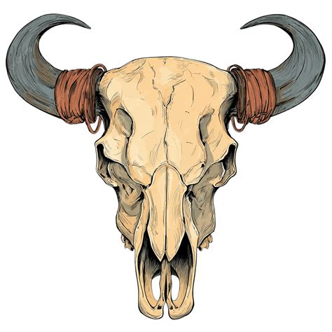 Buffalo Skull Clipart Design Vector Clipart Taurus Cow Skull Flower Bison Pile Of Skulls Png