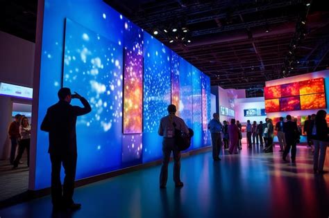 Premium Ai Image Exhibition With Interactive Digital Displays In A Contemporary Trade Fair