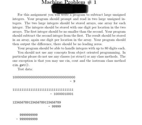 Solved Machine Problem 1 For This Assignment You Will Write