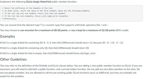 Solved Implement The Following Sllist Singly Linked List