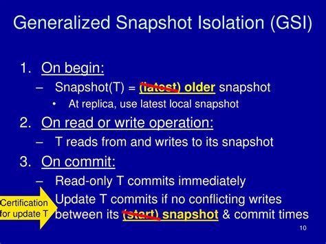 Ppt Database Replication Using Generalized Snapshot Isolation