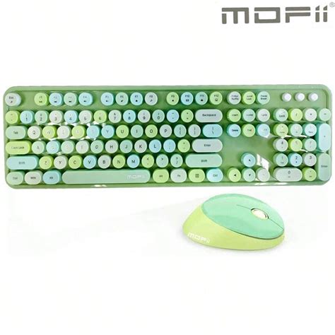 Mofii Mofii Wireless Keyboard And Mouse Combo Cute 2 4 Ghz Round Keycap Colorful Keyboards Plug