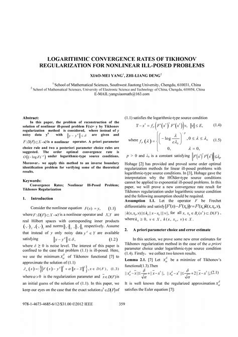pdf logarithmic convergence rates of tikhonov regularization for
