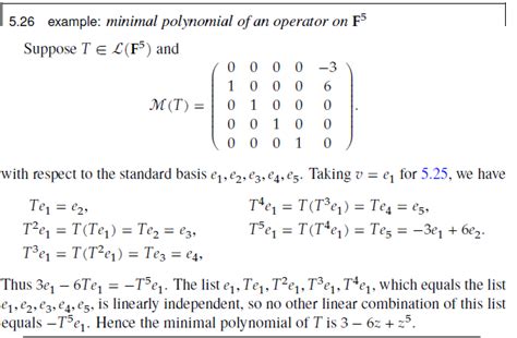 Solved 526 Example Minimal Polynomial Of An Operator On F5