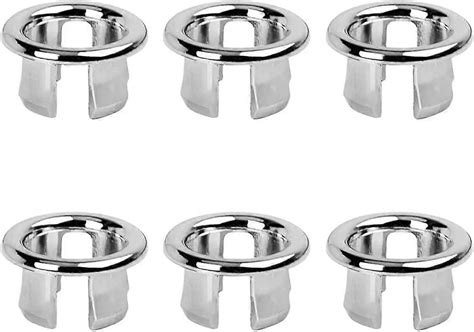 6 Pcs Sink Overflow Cap Round Sink Overflow Ring Bath Overflow Cover Round Basin Overflow Trim