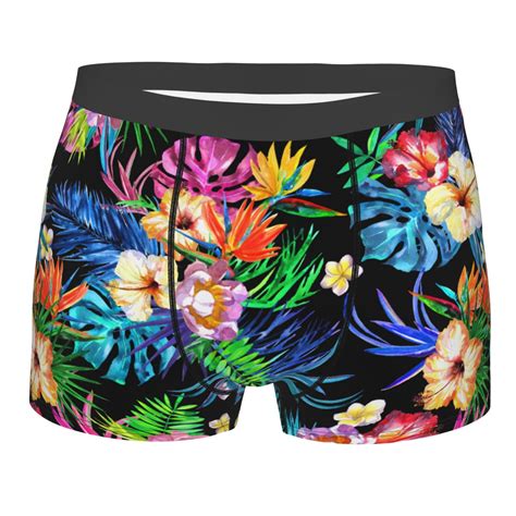 Cauagu Colorful Flowers Print Boxer Briefs For Men Comfortable