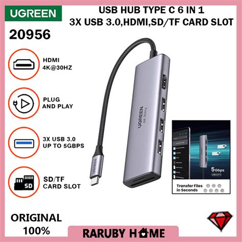 Jual Ugreen Adapter Usb Type C Splitter Hub Splitter Multiport In Port Usb High Speed