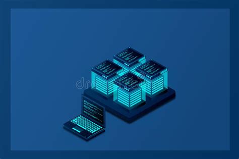 Cloud Storage Download Isometric Vector Illustration Digital Service Or App With Data