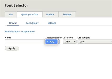 Browse Does Not Provide Any Results Font Provider List Is Empty