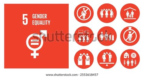Sdg Goal 5 Gender Equality Vector Stock Vector Royalty Free
