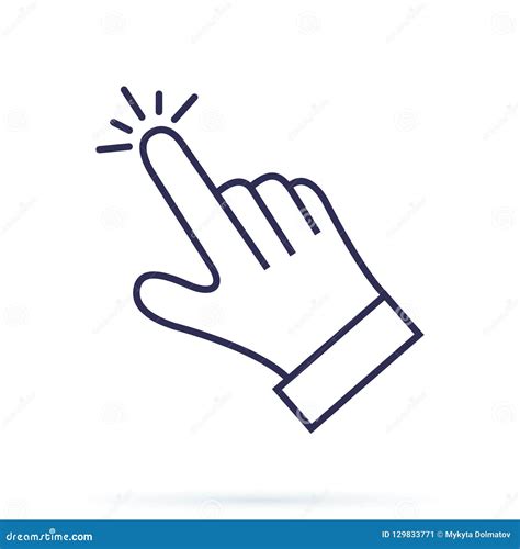 Hand Cursor Vector Icon Clicking Pointer Clicking Finger Concept For