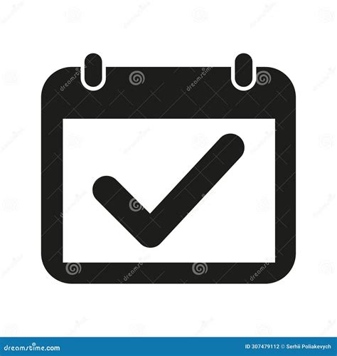 Drawing Of A Calendar With A Tick Mark As A Symbol Stock Illustration Illustration Of