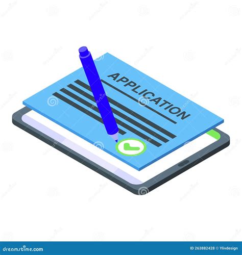 Sign Application Icon Isometric Vector Approve Document Stock Vector