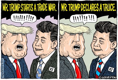 Political Cartoon U S China Trump Xi Jinping Trade War Tariffs Truce