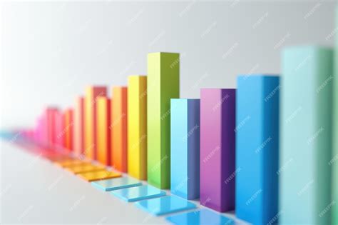 Colorful 3d Bar Graph On A White Background Representing Data Analysis Business Growth And