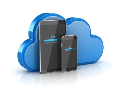 Premium Photo Cloud Synchronizing Concept