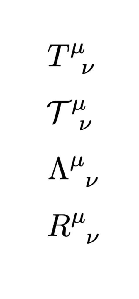 Fonts The Tensor Package Doesn T Space Indices Well With Some Characters TeX LaTeX Stack
