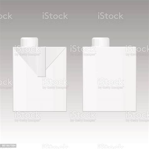 흰색 바탕에 우유 또는 주스 상자를 비웃는 다 현실적인 판지 1 리터 패키지입니다 벡터 일러스트입니다 3차원 형태에 대한 스톡 벡터 아트 및 기타 이미지 Istock