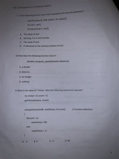 Solved CSE Introduction To Computer Science Which Of Chegg