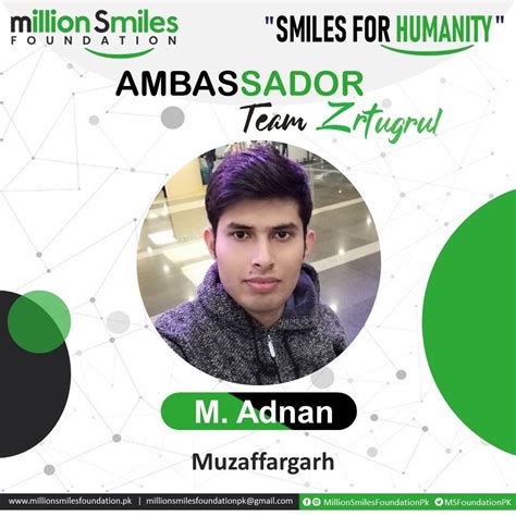 Muhammad Adnan On Linkedin Thanks To Million Smile Foundation