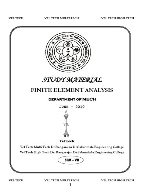 Me8692 Finite Element Analysis Pdf Finite Element Method Matrix