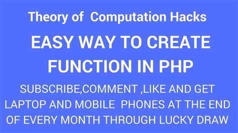 Php Hacks Easy Way To Create Function In Php Youtube