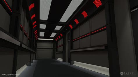 Nova Class Refit Corridor Render 2 Red Alert By Falke2009 Star