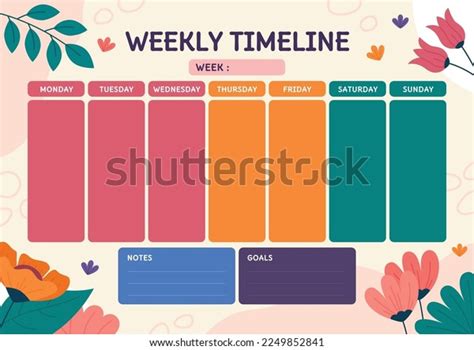 Weekly Timeline Progress Chart Business Project Stock Vector Royalty Free 2249852841