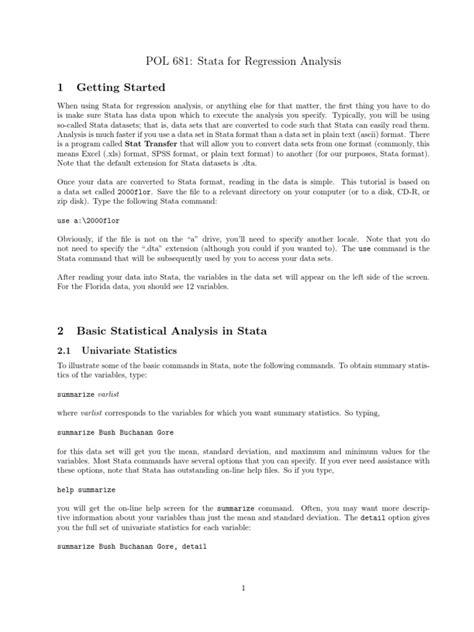 an introduction to regression analysis using stata a guide to analyzing data and reporting