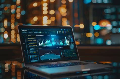 Laptop With Data Analytics On Screen Stock Illustration Illustration Of Screen Computer