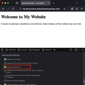 HTML Noscript Tag