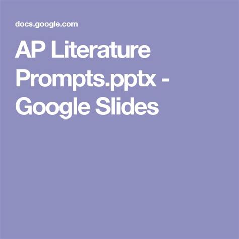 Ap Literature Prompts Pptx Ap Literature Literature British Literature