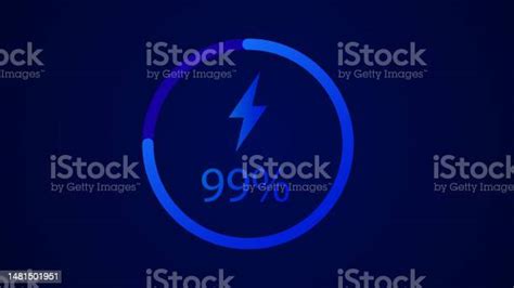 파란색 그림 배경에 전력 충전 배터리 기호를 입력하는 로고 0명에 대한 스톡 벡터 아트 및 기타 이미지 0명 가득 찬 검은색 Istock