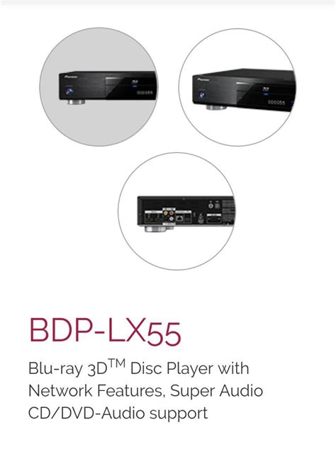 Pioneer Bdp Lx55 Blu Ray Player 3d Sacd Dvd Audio Cd Usb Tv And Home Appliances Tv