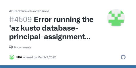 Error Running The Az Kusto Database Principal Assignment Create