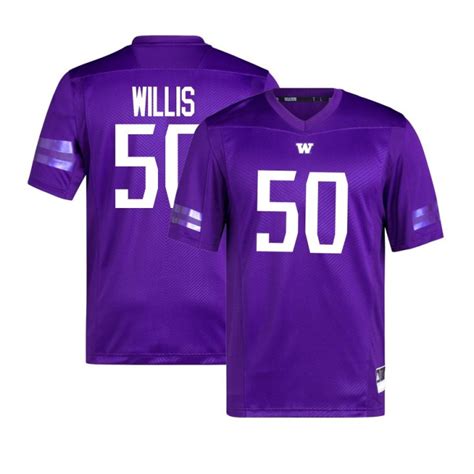 Washington Huskies 50 Carver Willis Limited Purple Team Mens Jersey