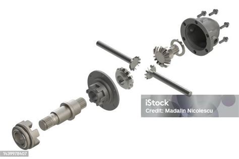 자동차 차동 기어 박스 분해 보기 흰색 배경에 격리된 3d 렌더링 0명에 대한 스톡 사진 및 기타 이미지 0명 3차원 형태 고립 색상 Istock
