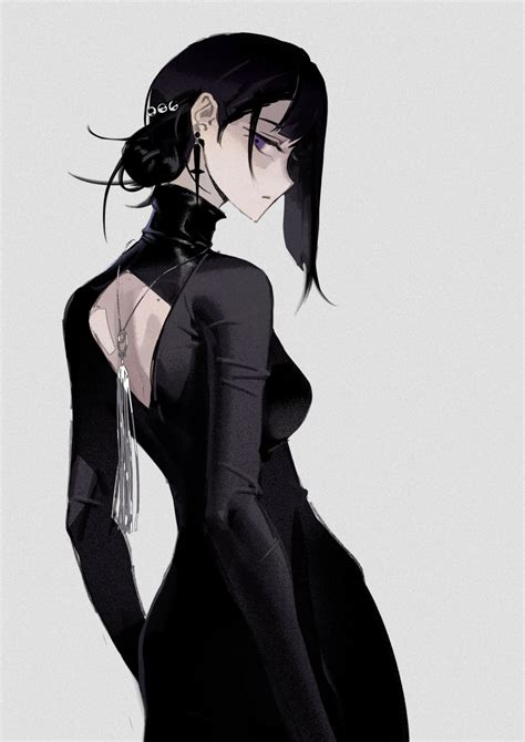 Safebooru 1girl Absurdres Back Cutout Black Dress Black Hair Clothing