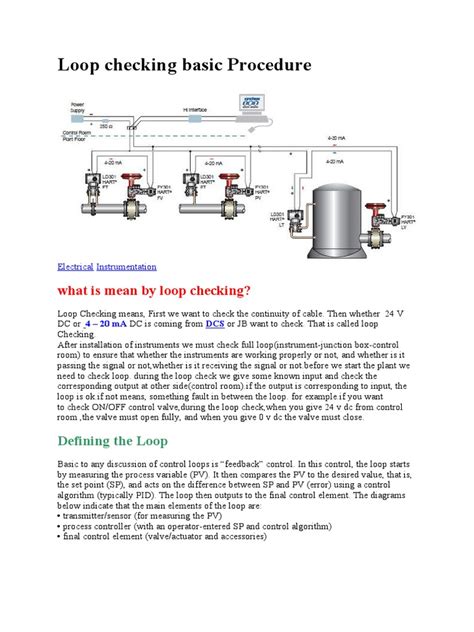 Loop Checking Basic Procedure Pdf Control Theory Thermocouple