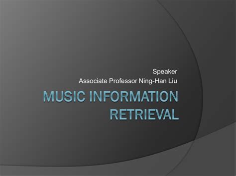Music Information Retrieval