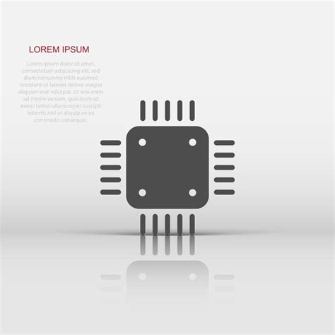 Premium Vector Computer Cpu Icon In Flat Style Circuit Board Vector Illustration On White