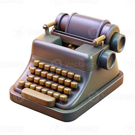 Glorious Notable Hyper Specific Professional Render Of A Vintage Typewriter With Keys Isolated